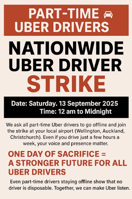 Business.Scoop » Nationwide Uber Driver Strike On 13 September 2025