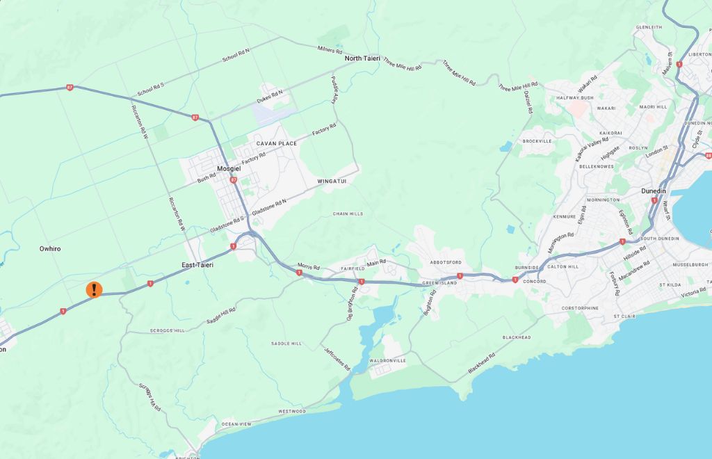 Business.Scoop » SH1 Closure Near Dunedin After Serious Crash