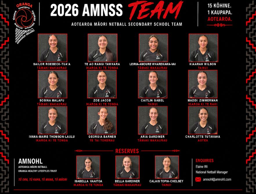 Pacific.scoop.co.nz » 2026 Aotearoa Māori Netball Secondary School Team ...
