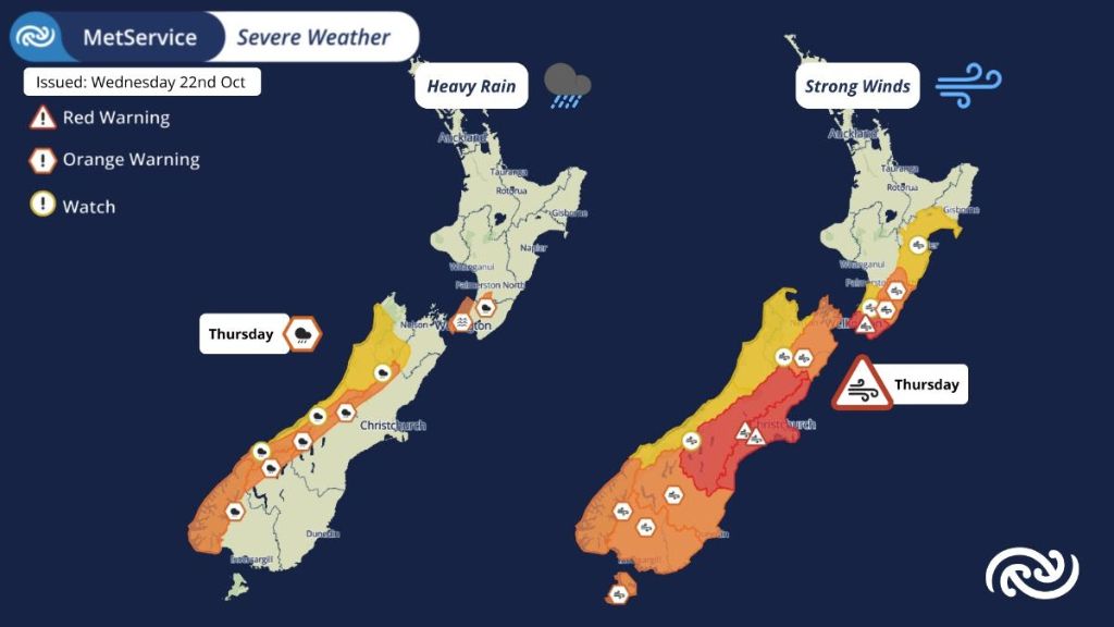 MetService Issues Red Warning For Canterbury And Wellington | Scoop News
